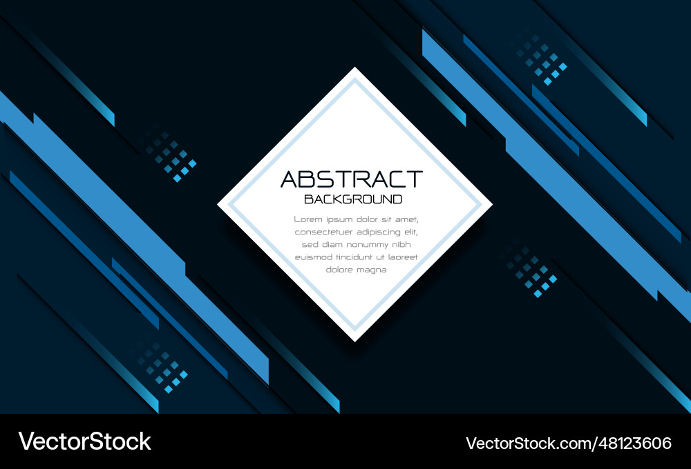 Abstract white square banner on blue tone cyber Vector Image
