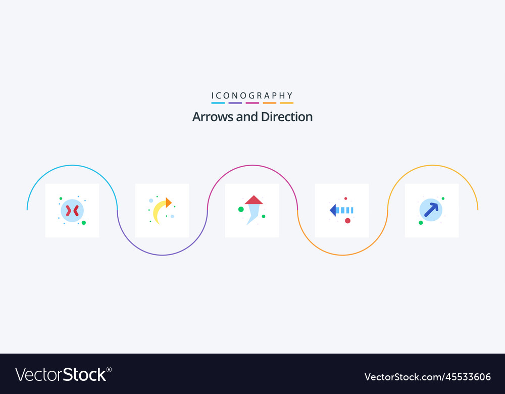 Arrow flat 5 icon pack including up right up Vector Image