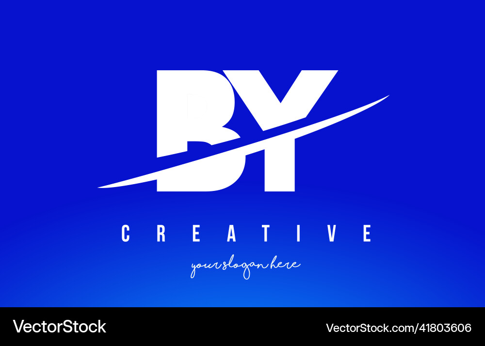 B y letter modern logo design withwhiteyellow Vector Image