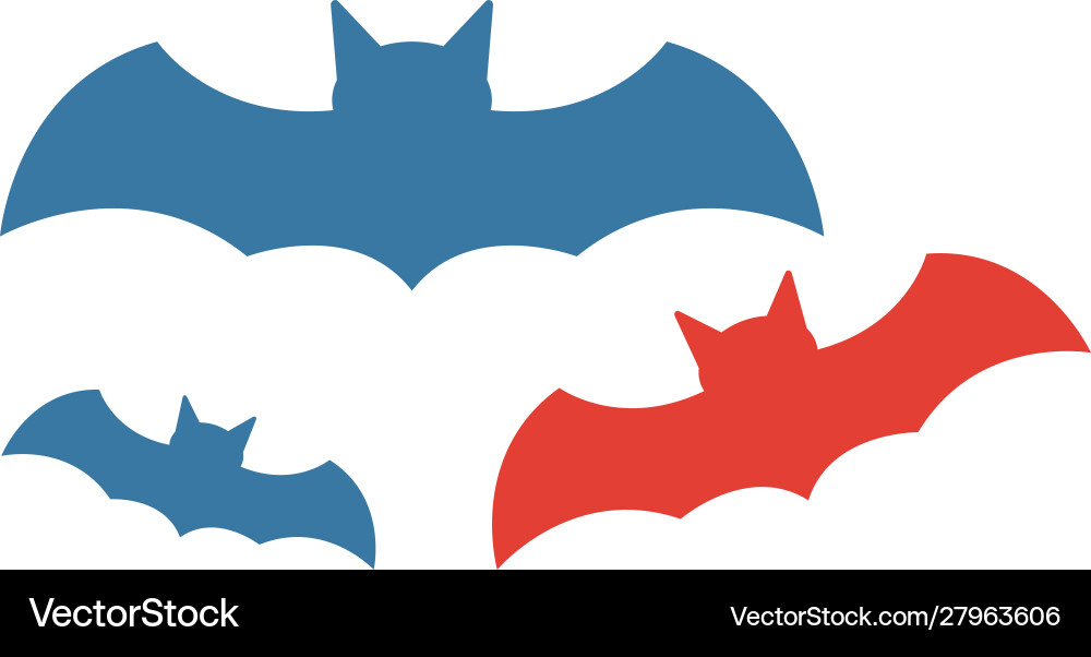 Bats icon simple flat element from halloween Vector Image
