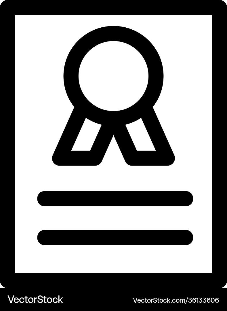 Certificate icon or logo isolated sign symbol Vector Image