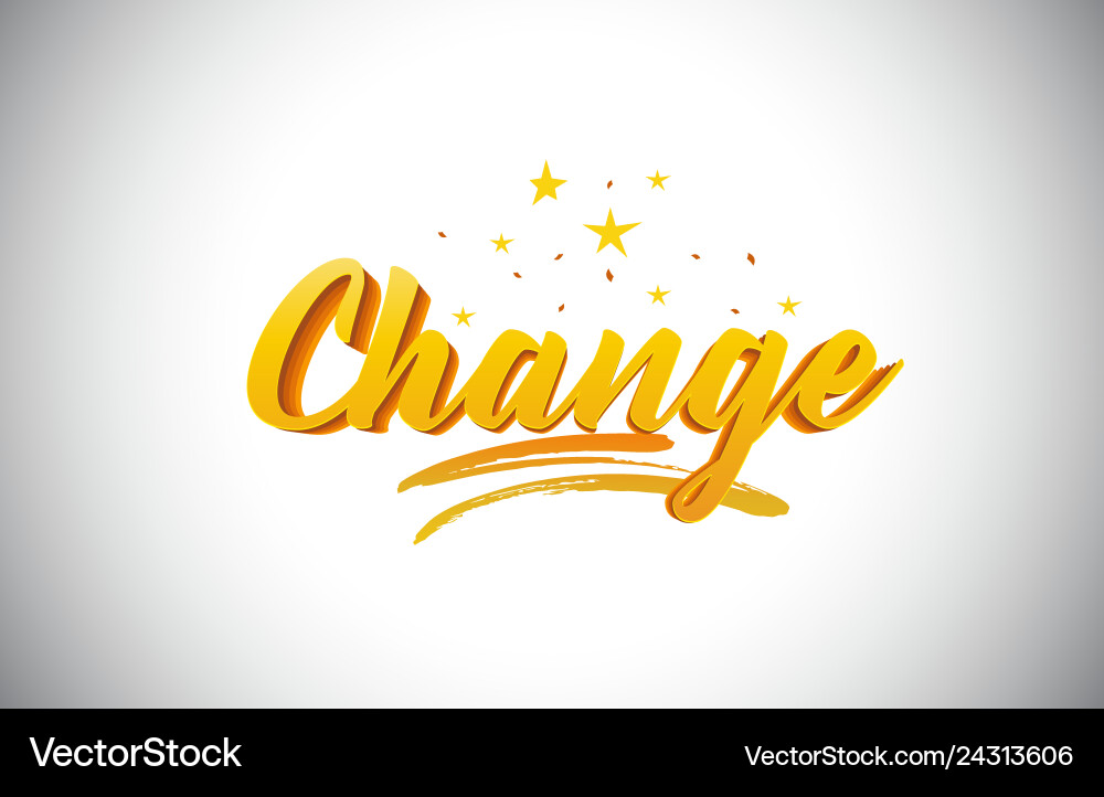 Change golden yellow word text with handwritten Vector Image