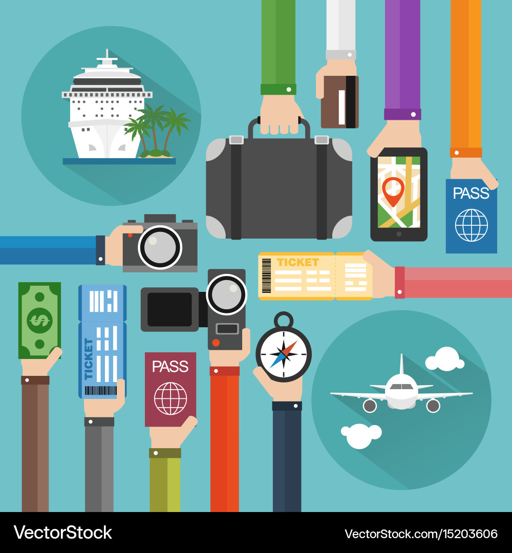 Concept modern time to travel flat design Vector Image