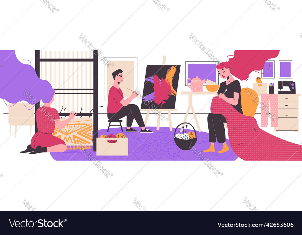 Creative hobby background Royalty Free Vector Image