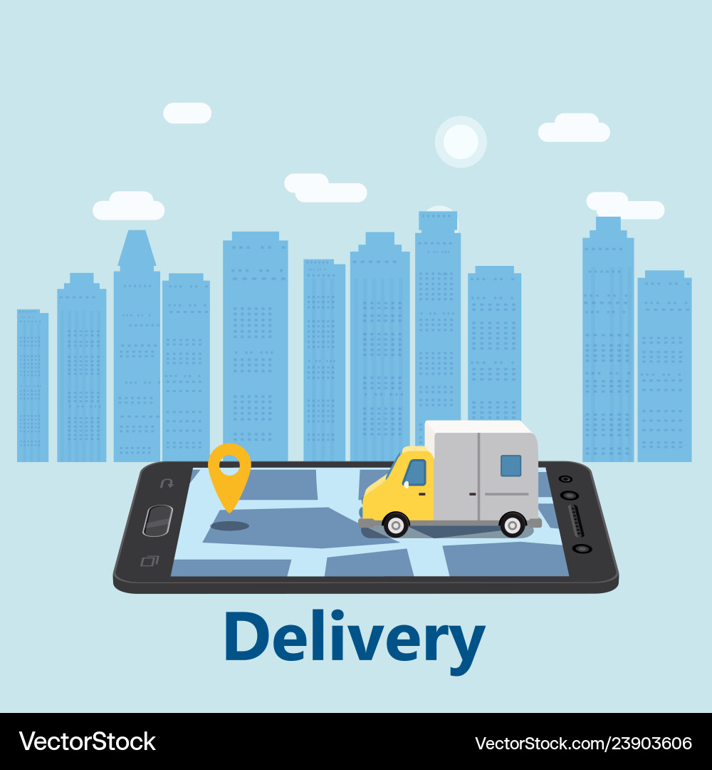 Delivery van express concept checking Royalty Free Vector