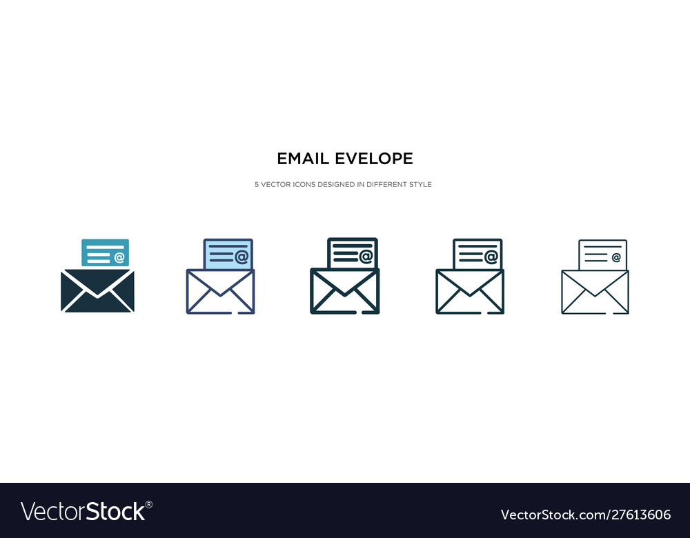 Email evelope icon in different style two Vector Image