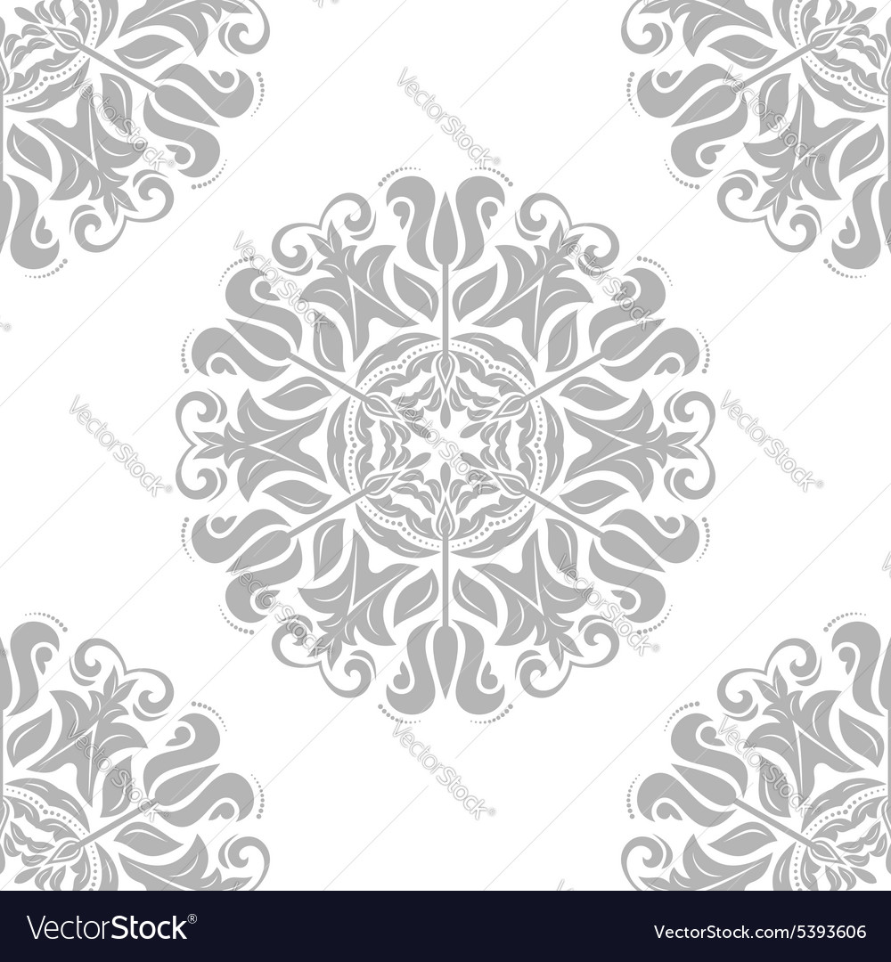 Floral Abstract Gray Pattern Royalty Free Vector Image