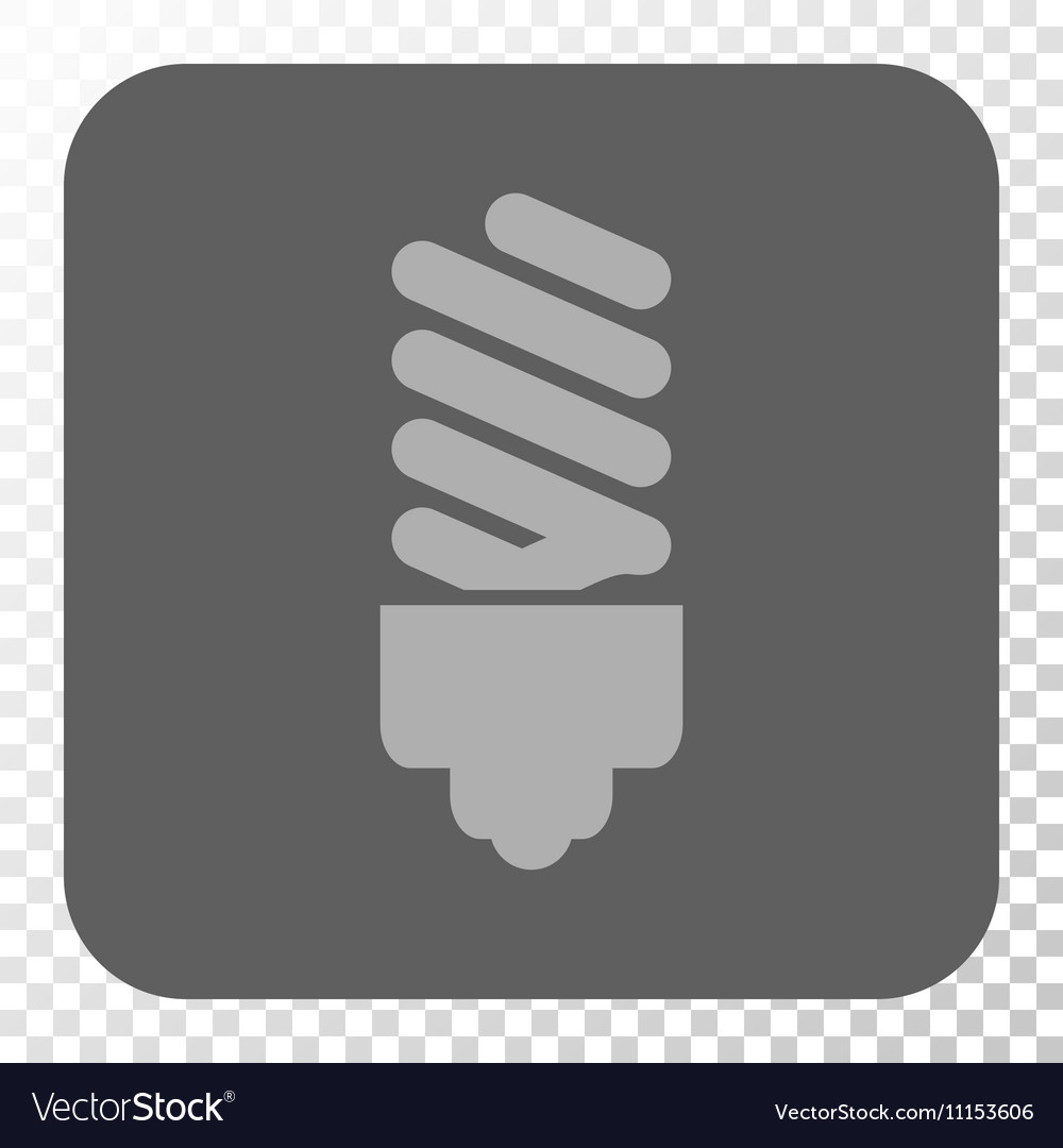 Fluorescent bulb rounded square button Royalty Free Vector