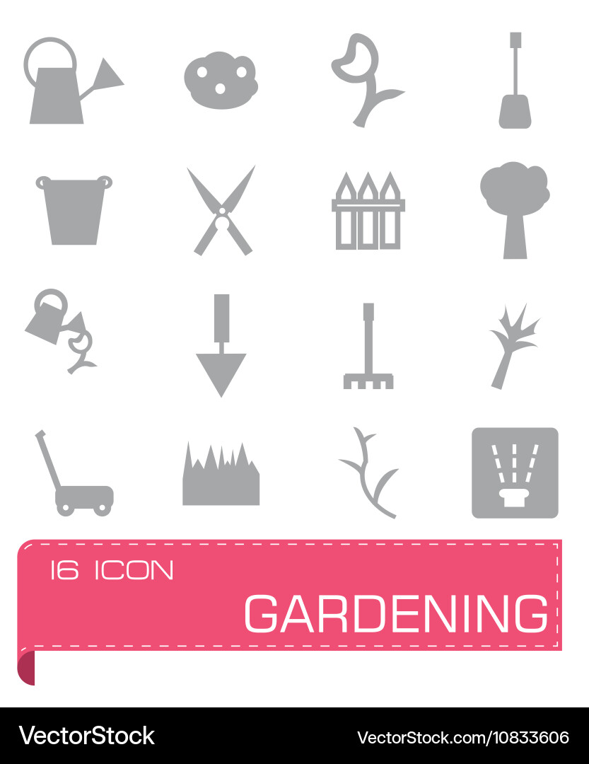 Gardening icon set Royalty Free Vector Image - VectorStock