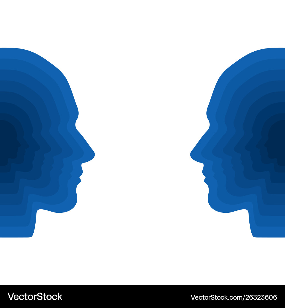 Human heads shape in from paper cut style Vector Image