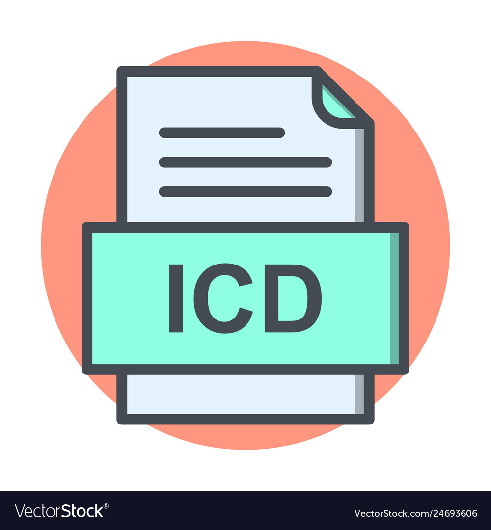 Icd file document icon Royalty Free Vector Image