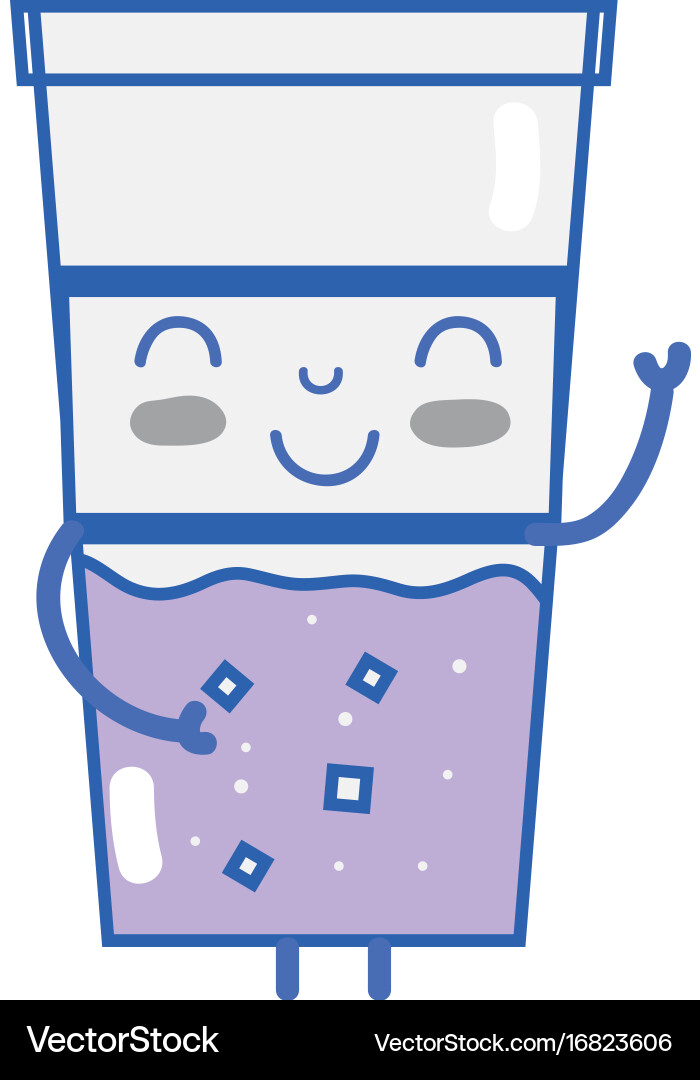 Kawaii cute happy drink beverage Royalty Free Vector Image
