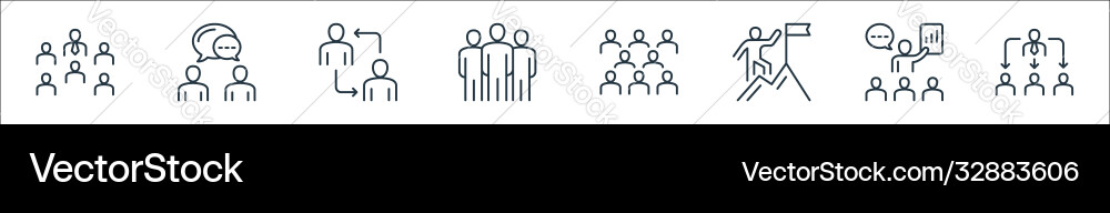 Leadership line icons linear set quality line set Vector Image