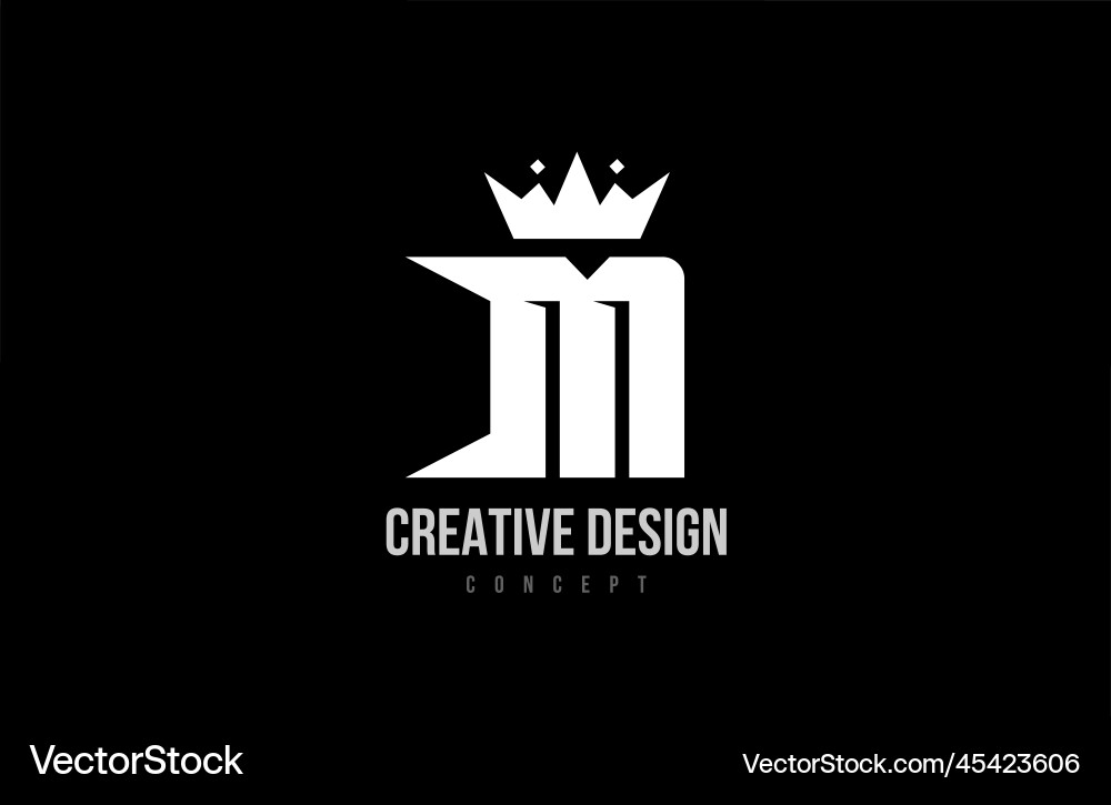 M alphabet letter logo icon design with king Vector Image