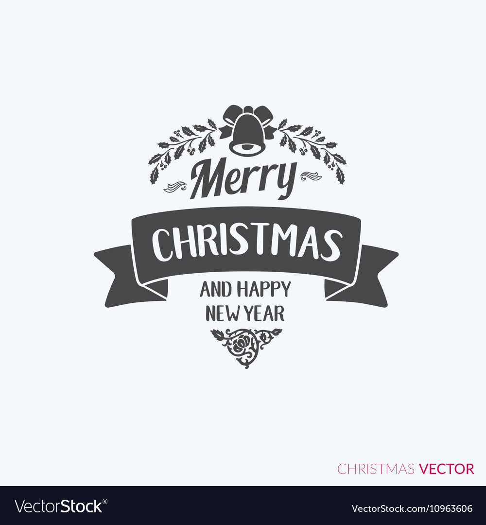 Merry christmas lettering typography handwriting Vector Image Merry christmas lettering typography handwriting Vector Image