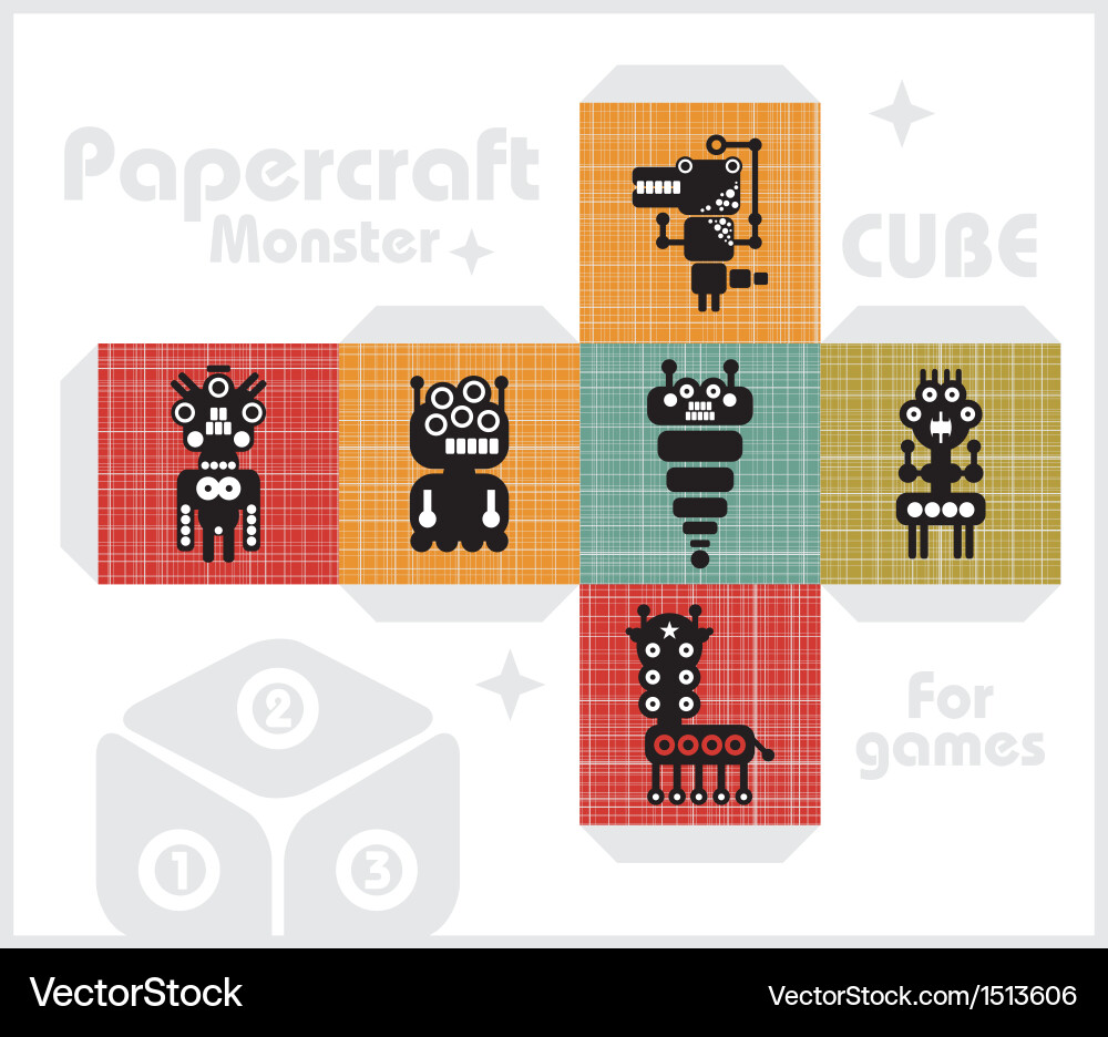 Paper cube for children games and decoration Vector Image
