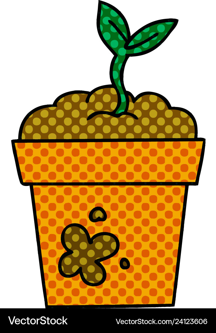 Quirky comic book style cartoon seedling Vector Image
