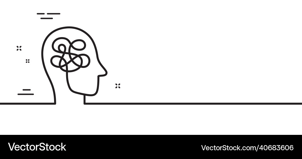 Stress line icon confused mind sign minimal Vector Image