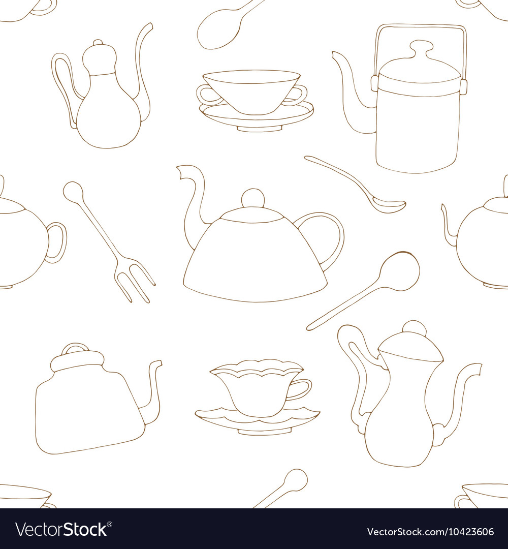 Tea patterned background Royalty Free Vector Image