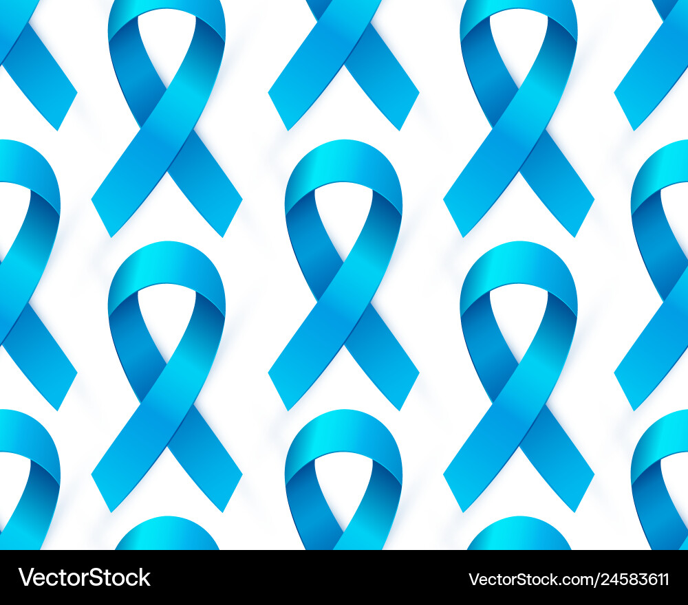 3d blue ribbon seamless pattern to prostate cancer