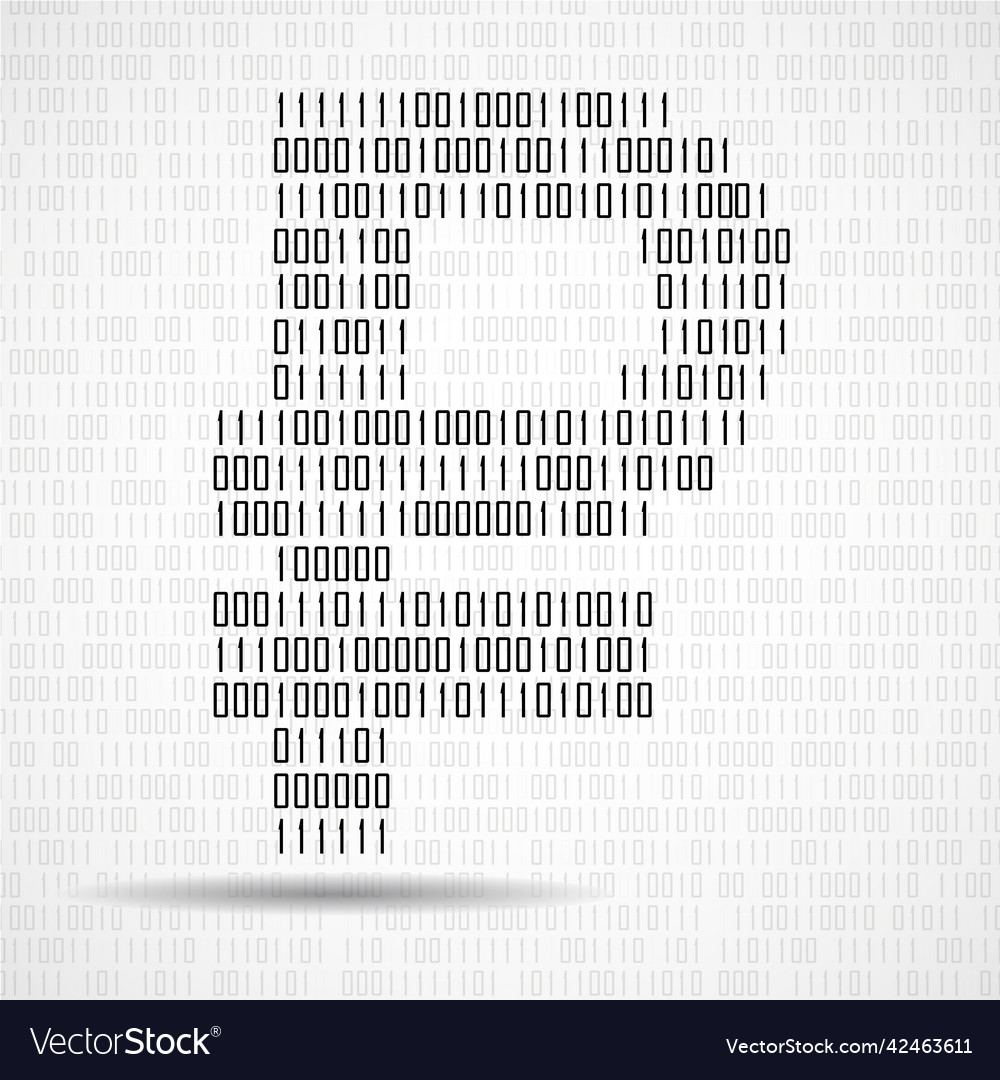 Abstract sign ruble of binary code isolated Vector Image