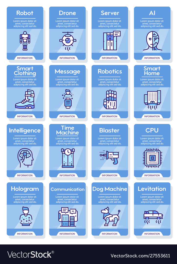Ai color linear icons set Royalty Free Vector Image