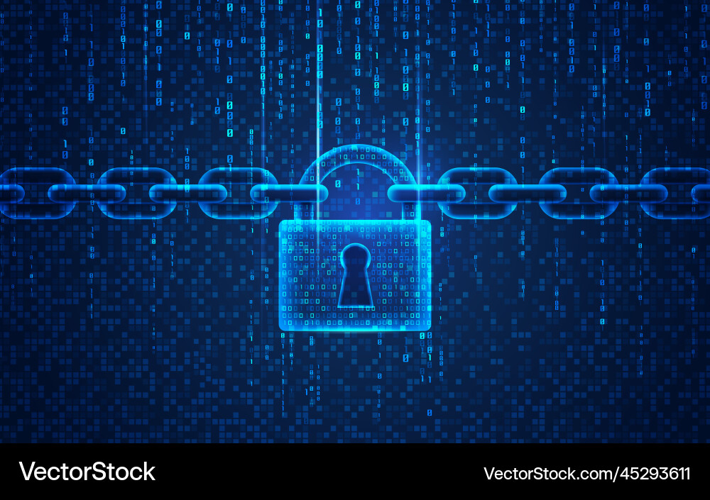 Concept of cyber security graphic padlock Vector Image