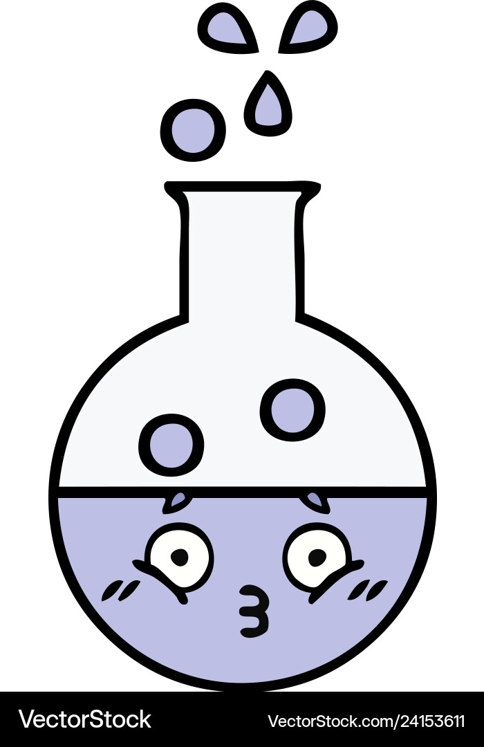 Cute cartoon test tube Royalty Free Vector Image