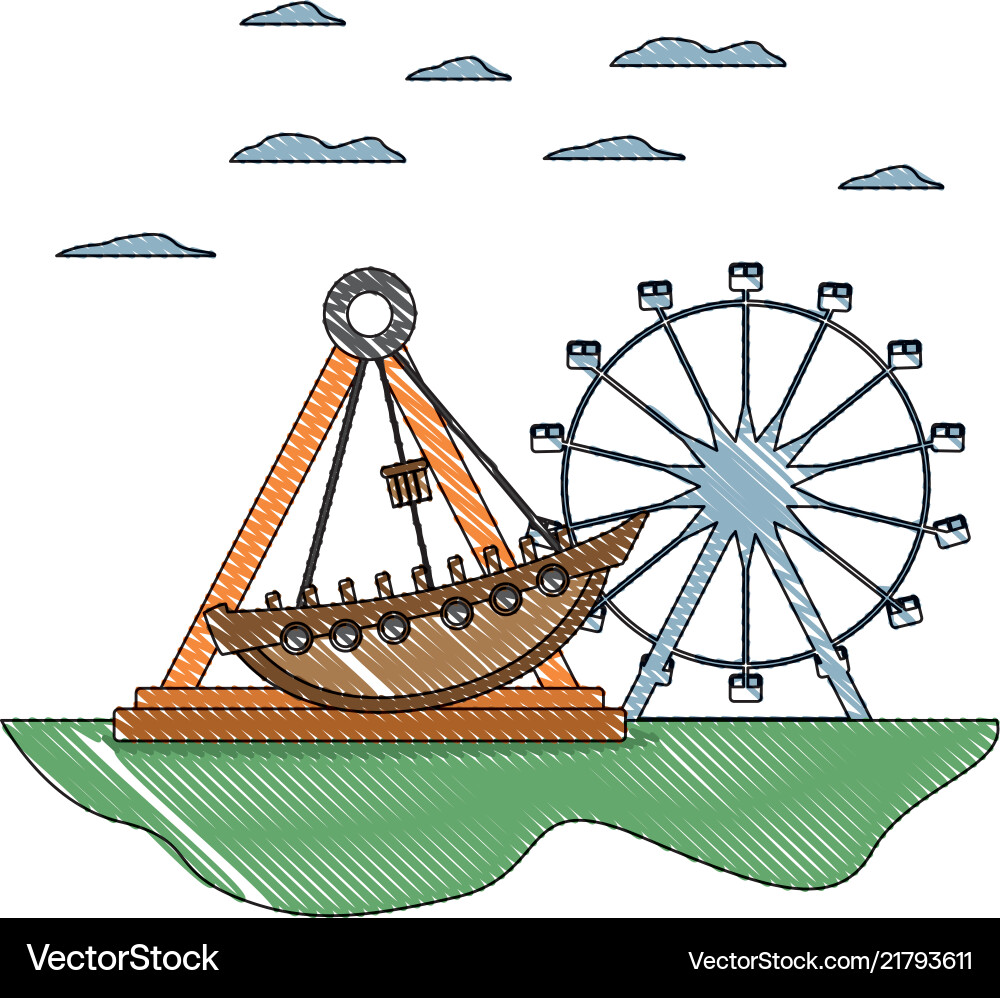 Doodle mechanical ship ride and ferris wheel games