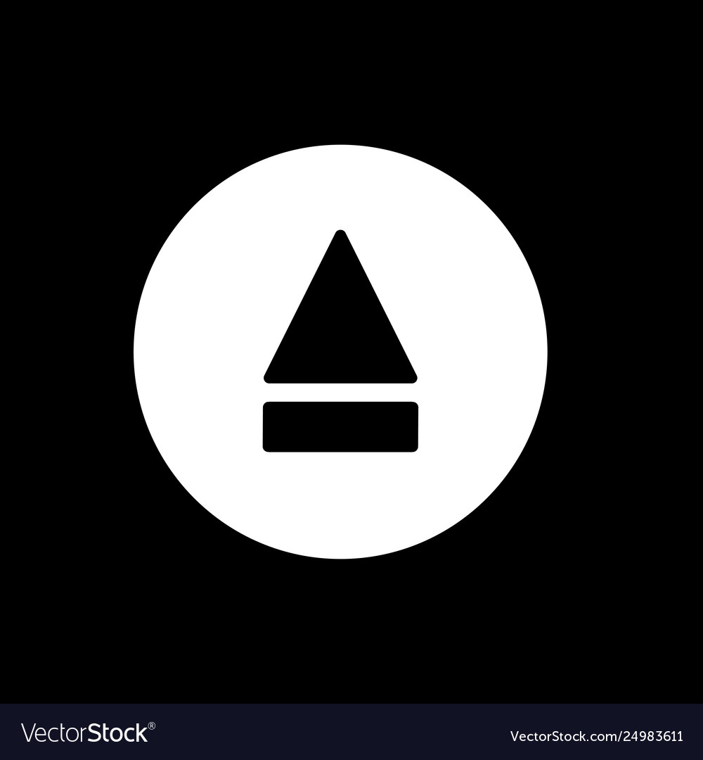 Eject button icon simple solid button Royalty Free Vector