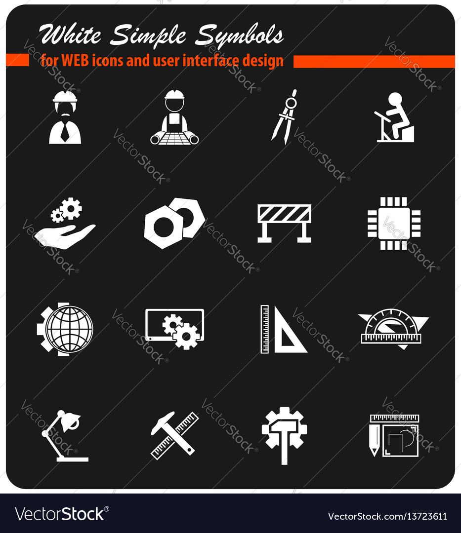 Engineering icon set Royalty Free Vector Image