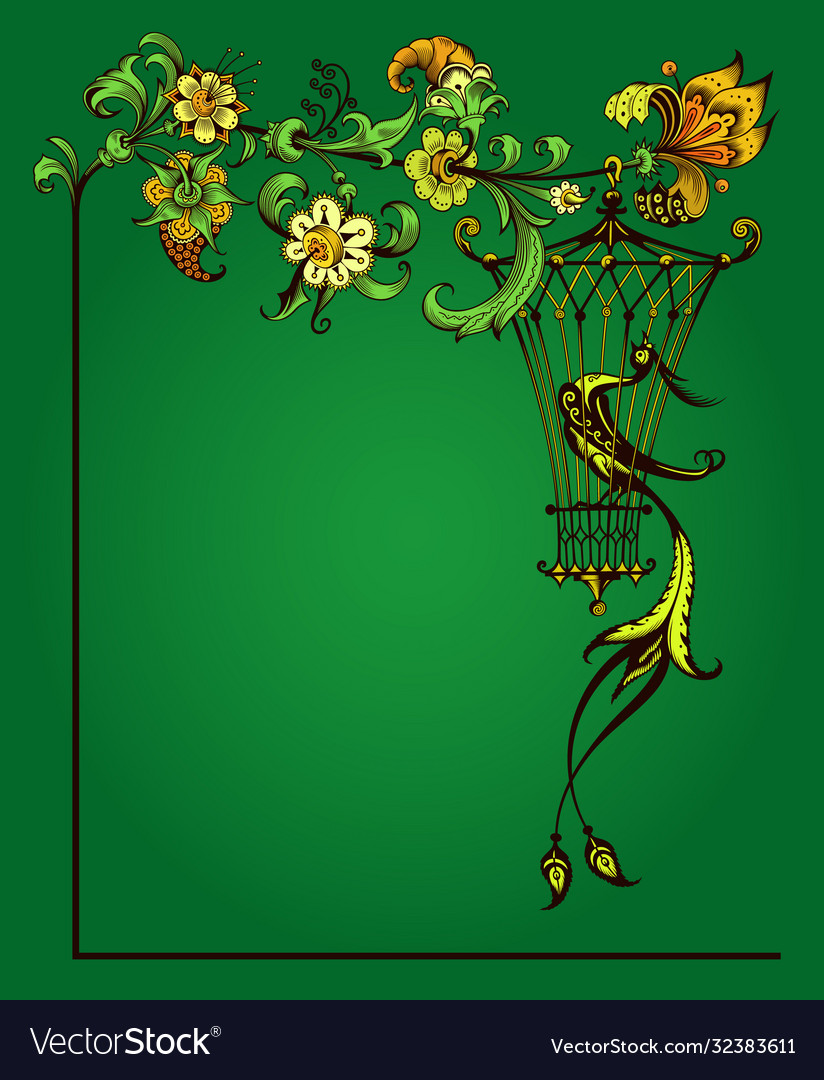 Floral and bird vintage Royalty Free Vector Image