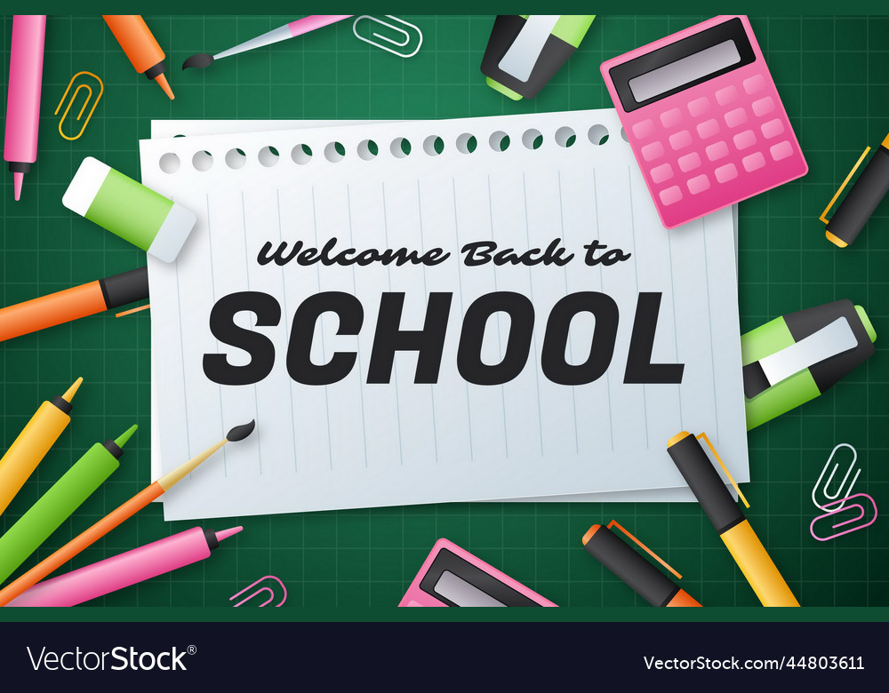Gradient back school design background Royalty Free Vector