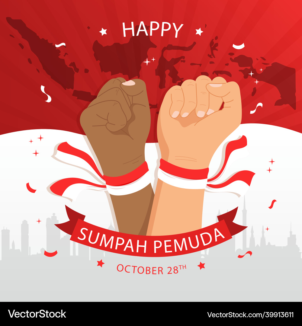 Indonesian sumpah pemuda day background design Vector Image