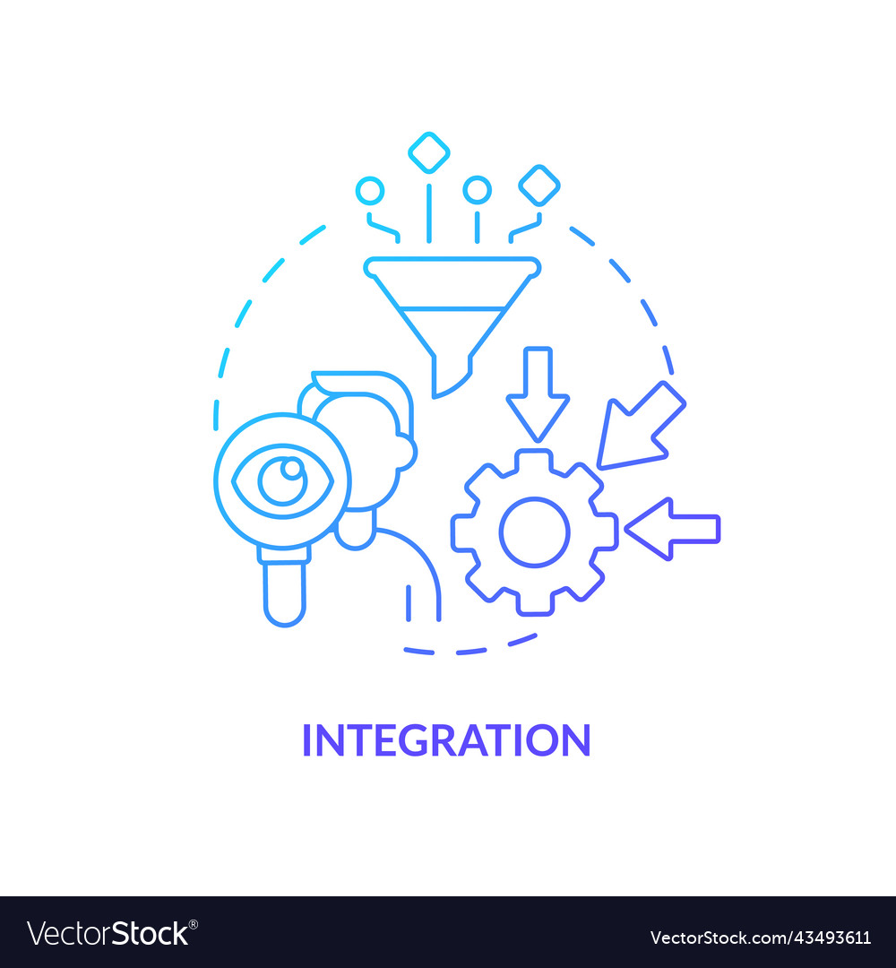 Integration blue gradient concept icon Royalty Free Vector