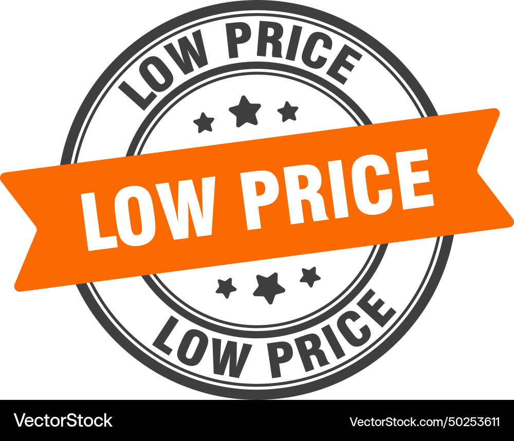 Low price stamp label on transparent Royalty Free Vector
