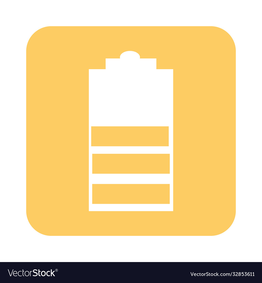 Mobile application battery low charged web button Vector Image