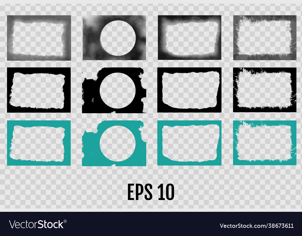 Set grunge frames empty border background Vector Image