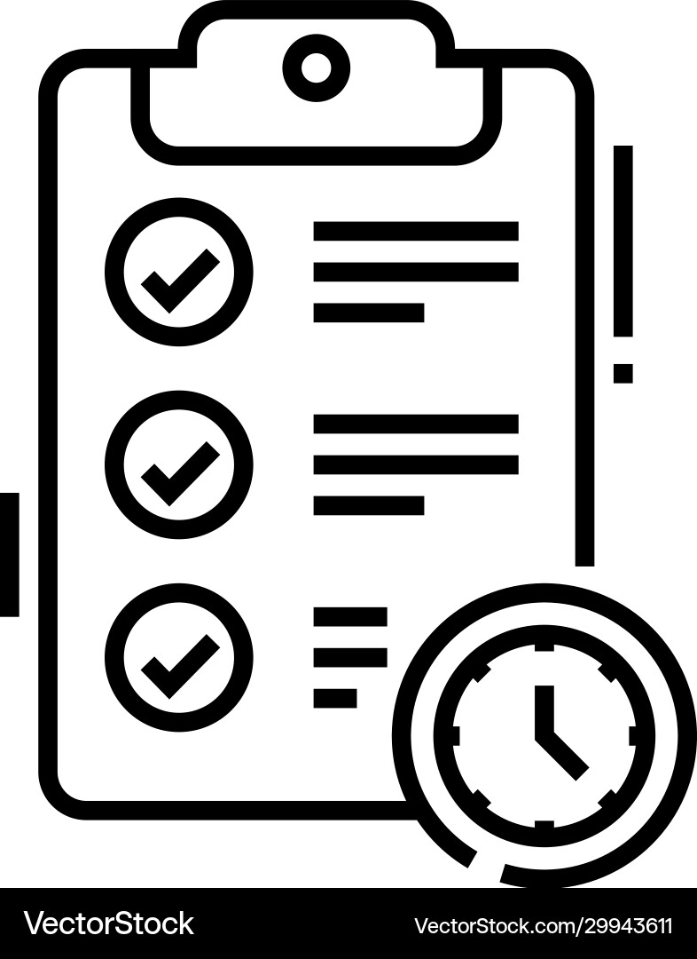 Time planner line icon concept sign outline Vector Image