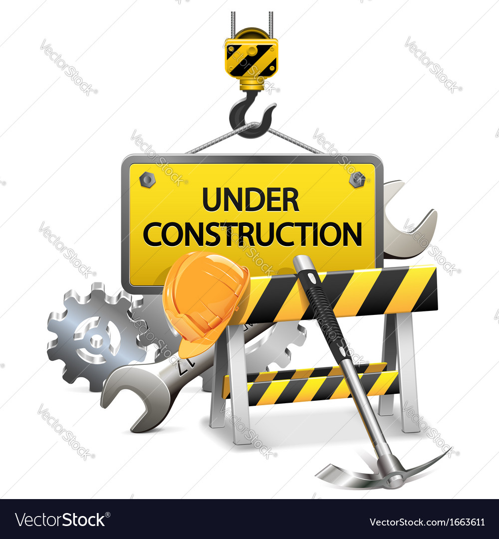 Under construction concept with frame Royalty Free Vector