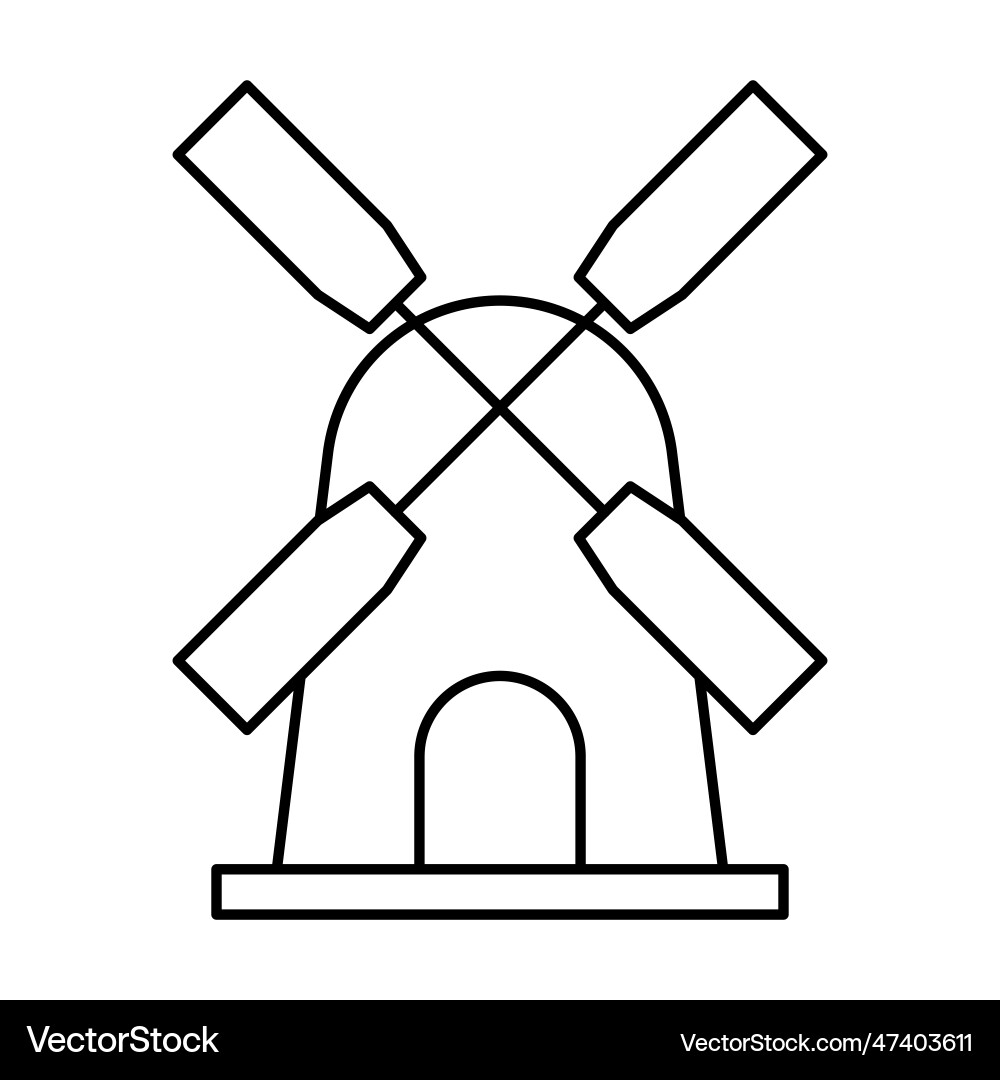 Windmill line icon agriculture symbol Royalty Free Vector