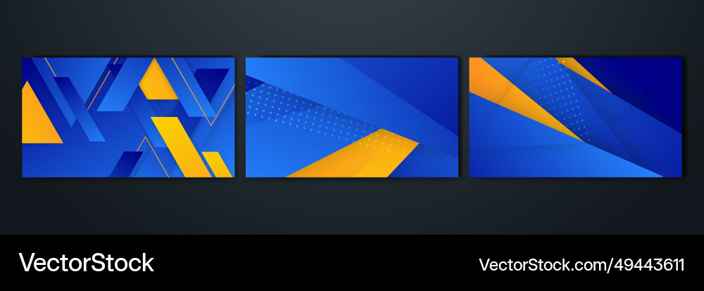 Yellow and blue modern abstract wide banner Vector Image