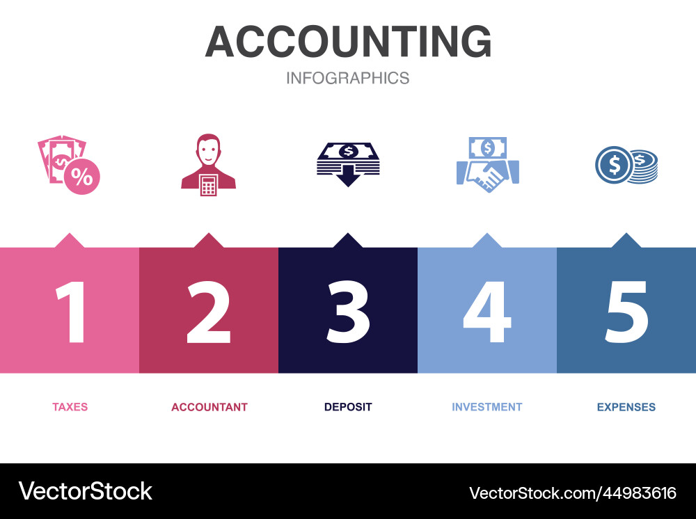 Accounting icons infographic design template Vector Image