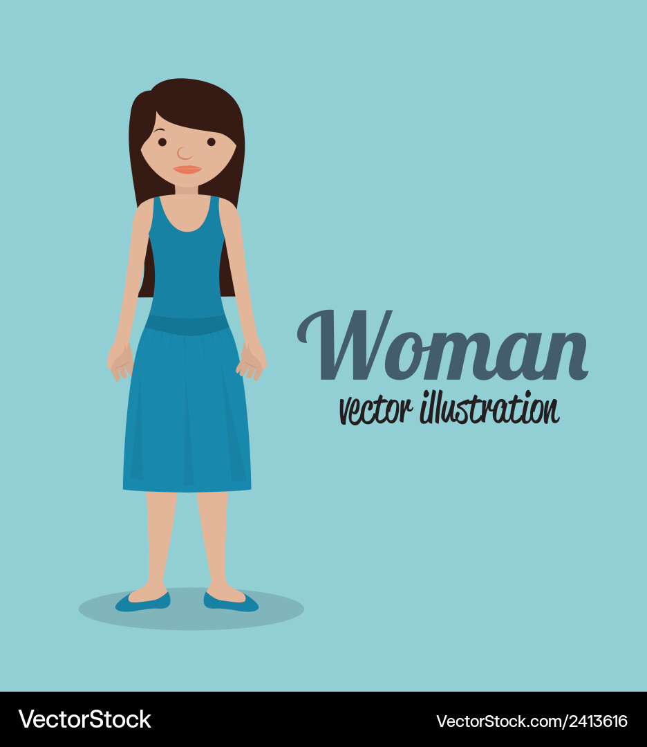 Beautiful woman over blue background Royalty Free Vector