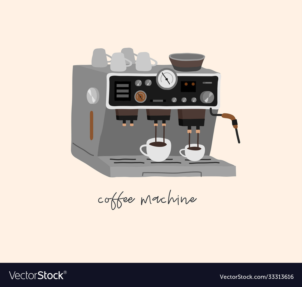 Coffee machine flat design Royalty Free Vector Image