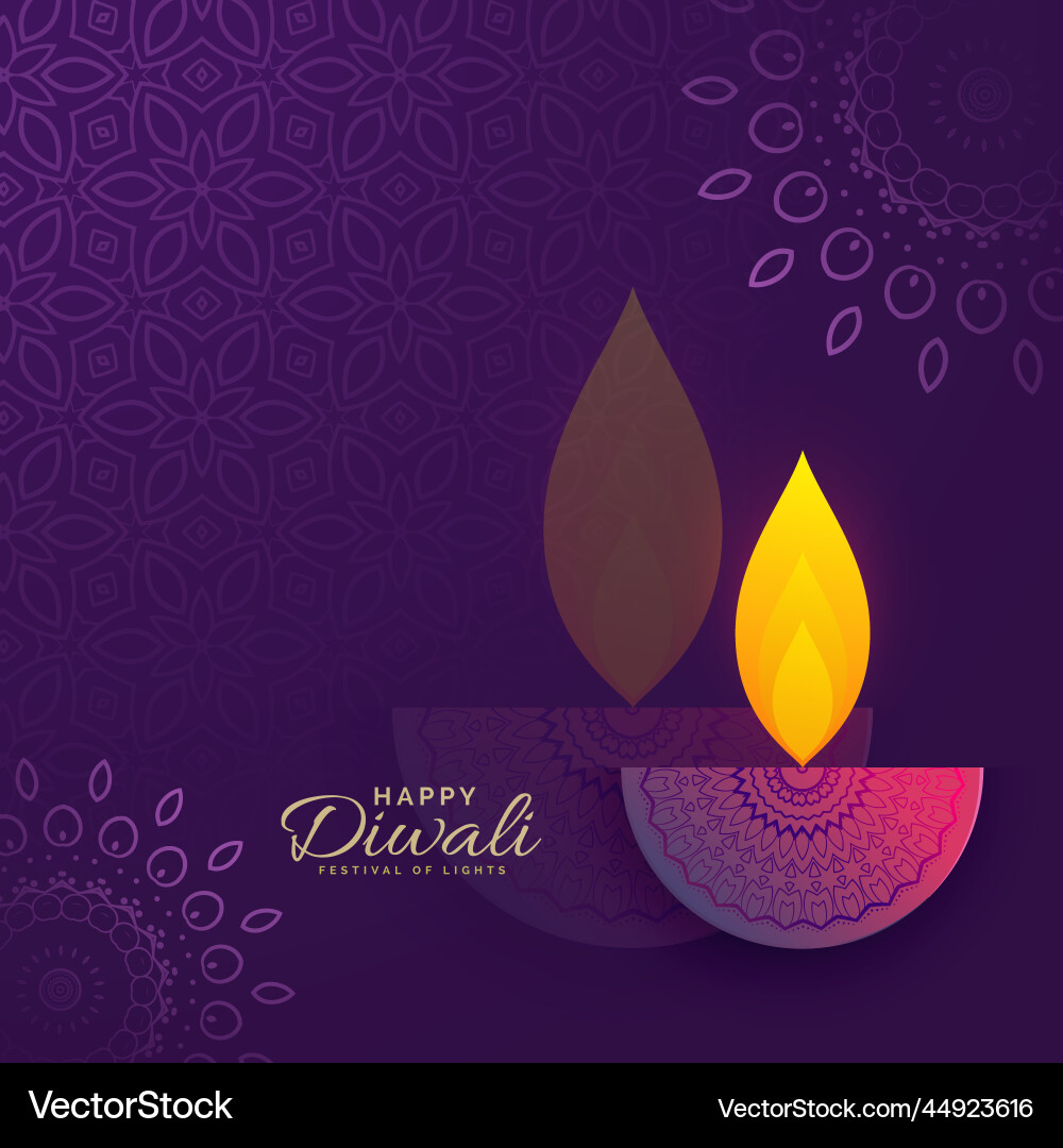 Diwali greeting card design with creative diya Vector Image