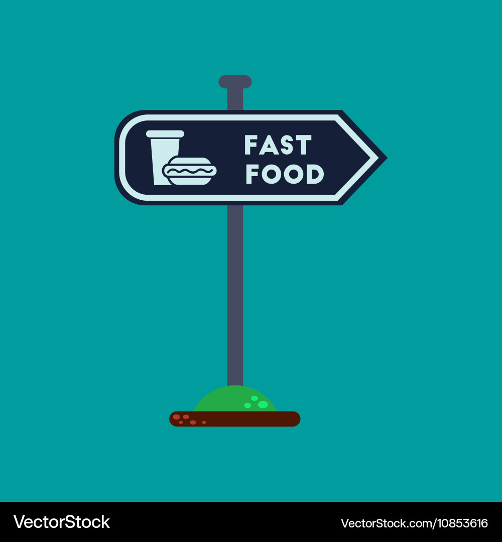 Flat icon on background fast food sign Royalty Free Vector
