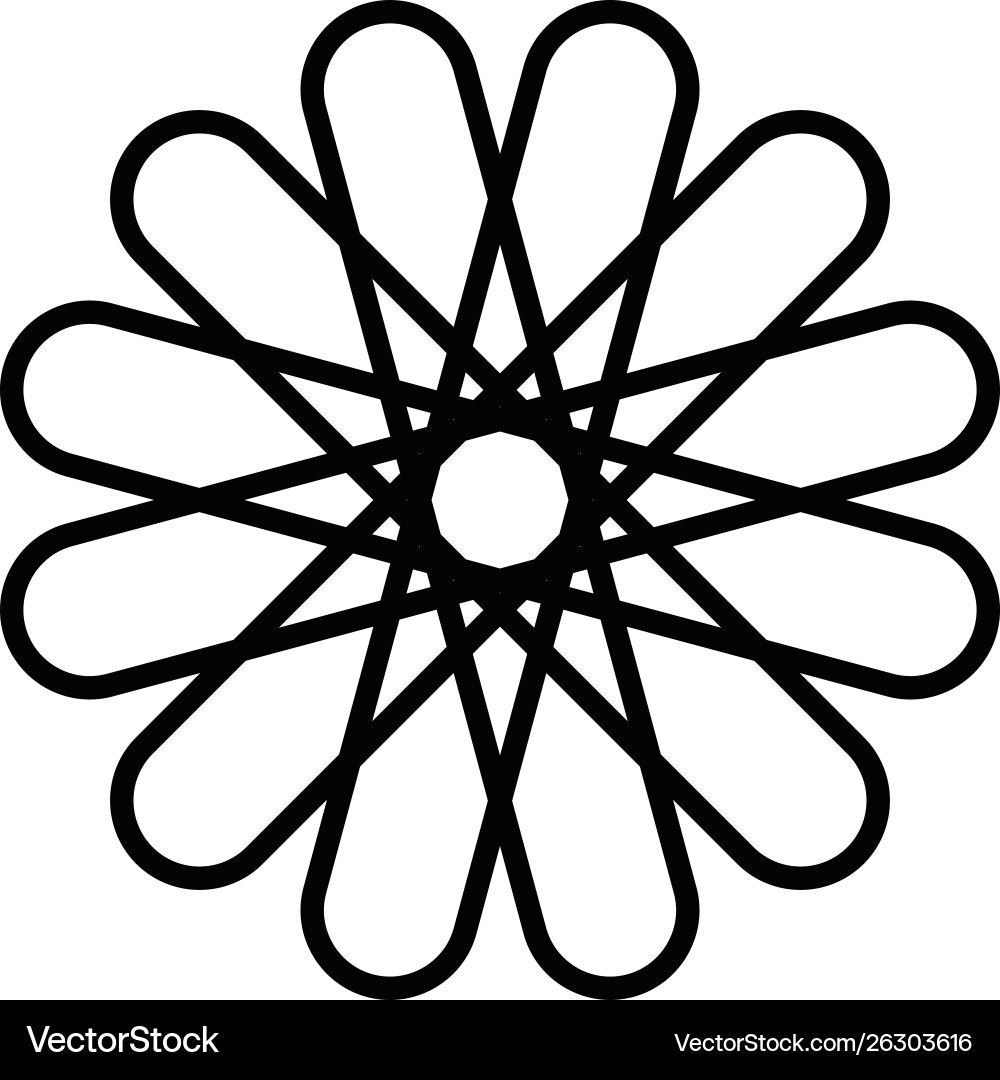 Flower star sign symbol design Royalty Free Vector Image