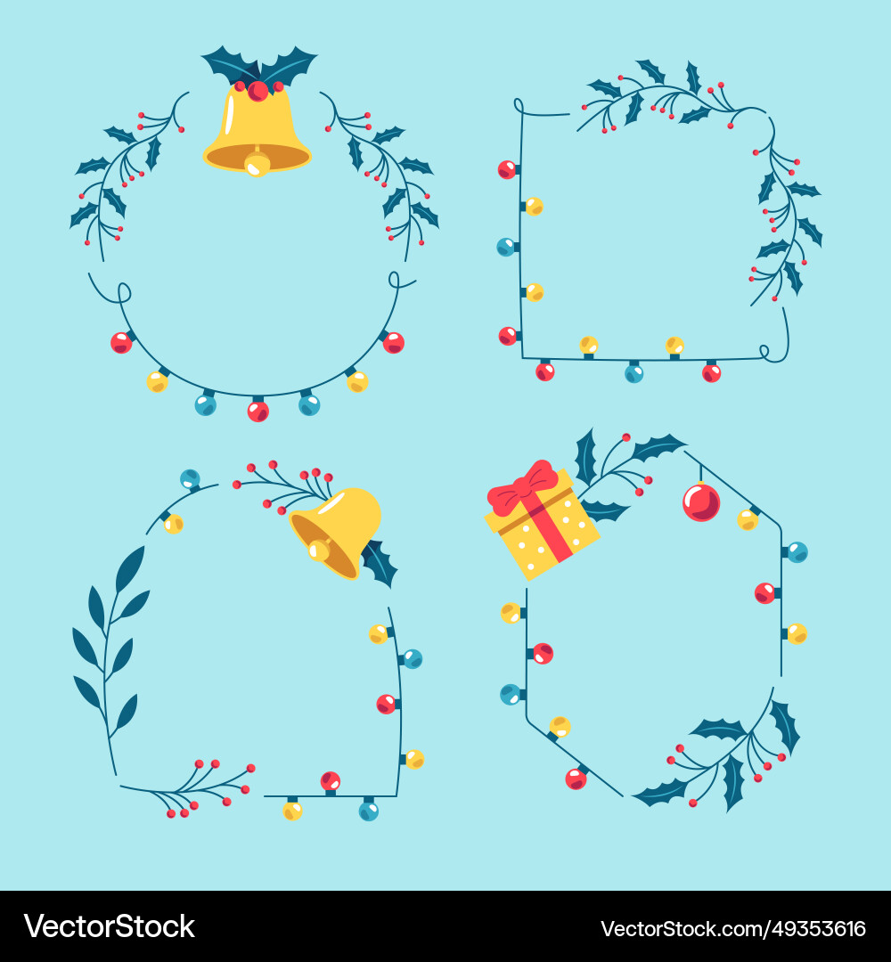 Frame template christmas season celebration Vector Image