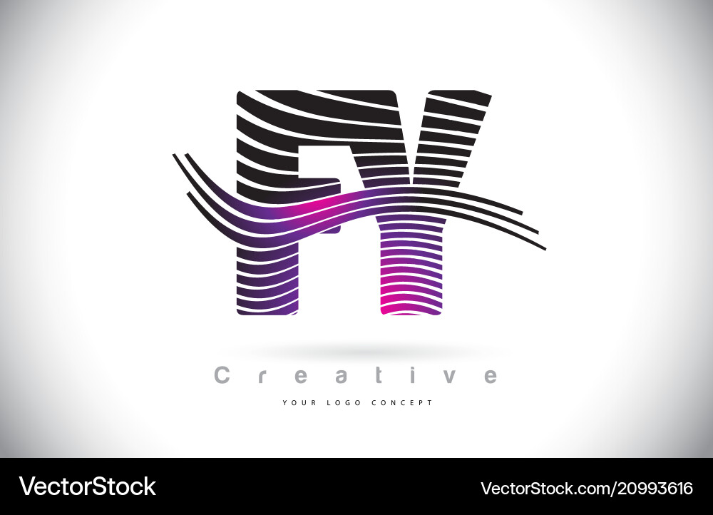 Fy f y zebra texture letter logo design Royalty Free Vector